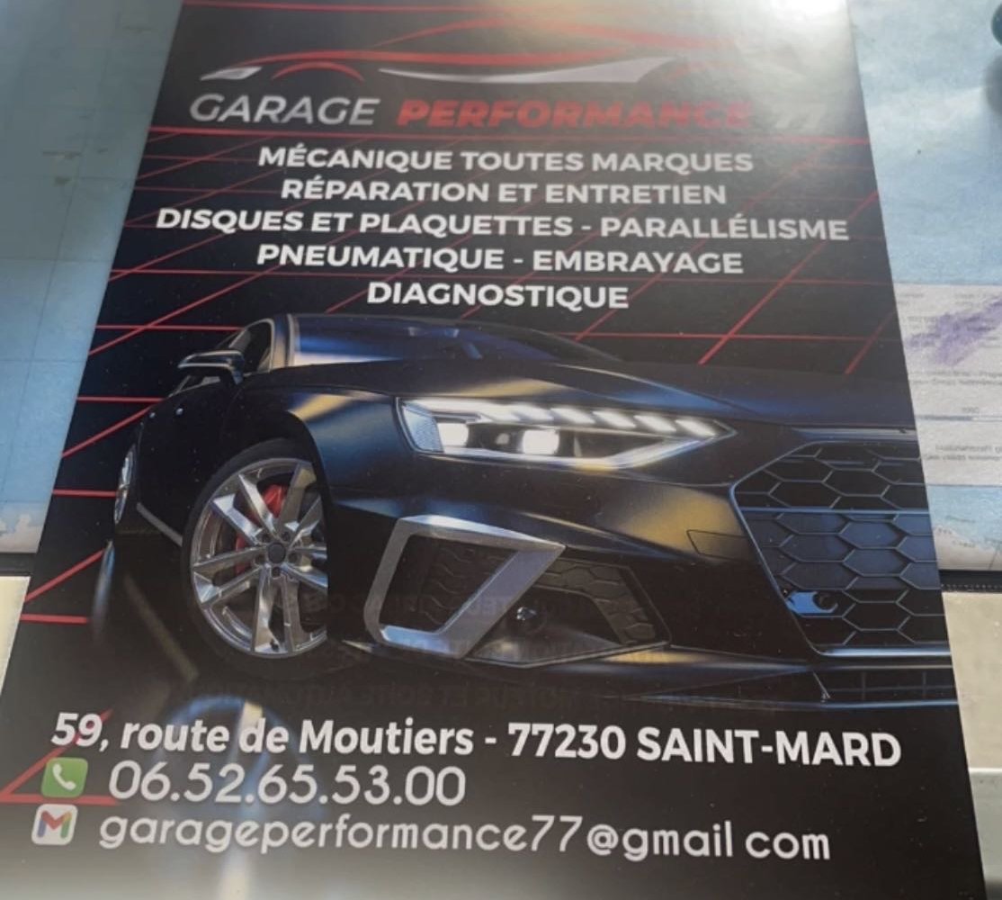 Garage Performance 77 à Saint-Mard (77230) : Devis & Rendez-vous | Vroomly